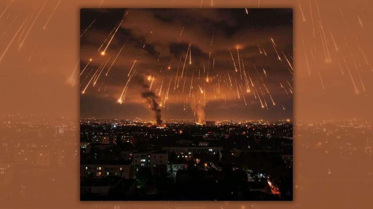 Dissecting alleged photo showing missiles raining down on Tel Aviv