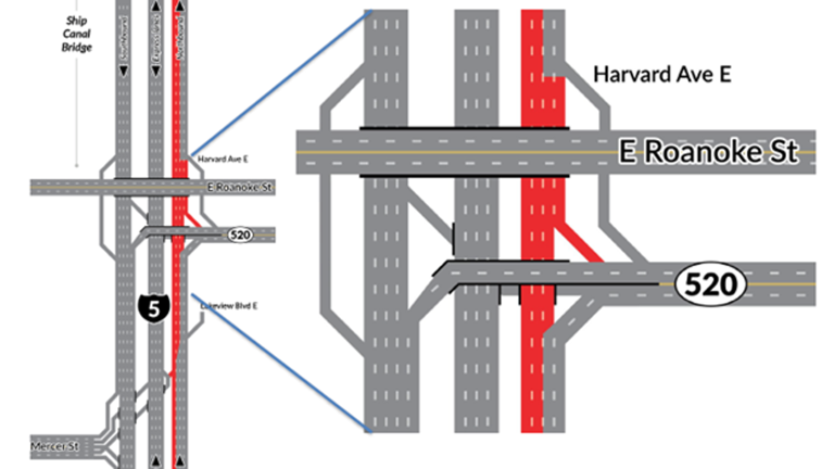 Northbound I-5 lane reductions to hit Seattle's Ship Canal Bridge this ...
