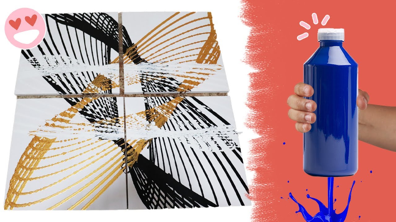 Pendulum Pour With Black, White and Gold