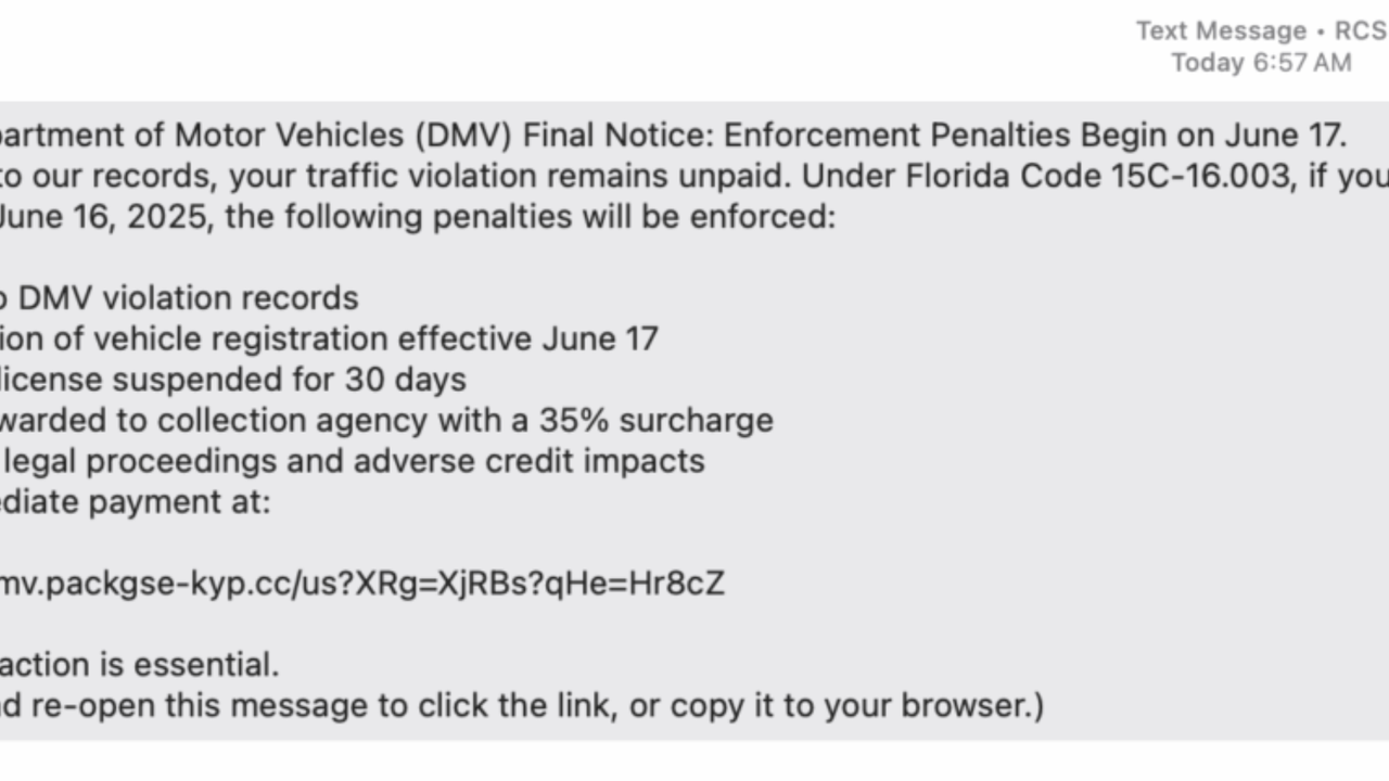 Scam Alert: Florida drivers warned about new unpaid toll, ticket text ...