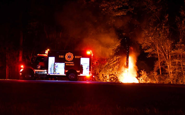 Teen killed after car hit tree, caught fire along I-95 in South Carolina