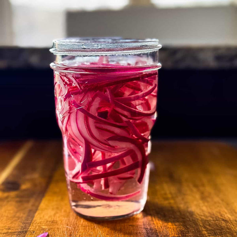 Quick pickled red onions recipe