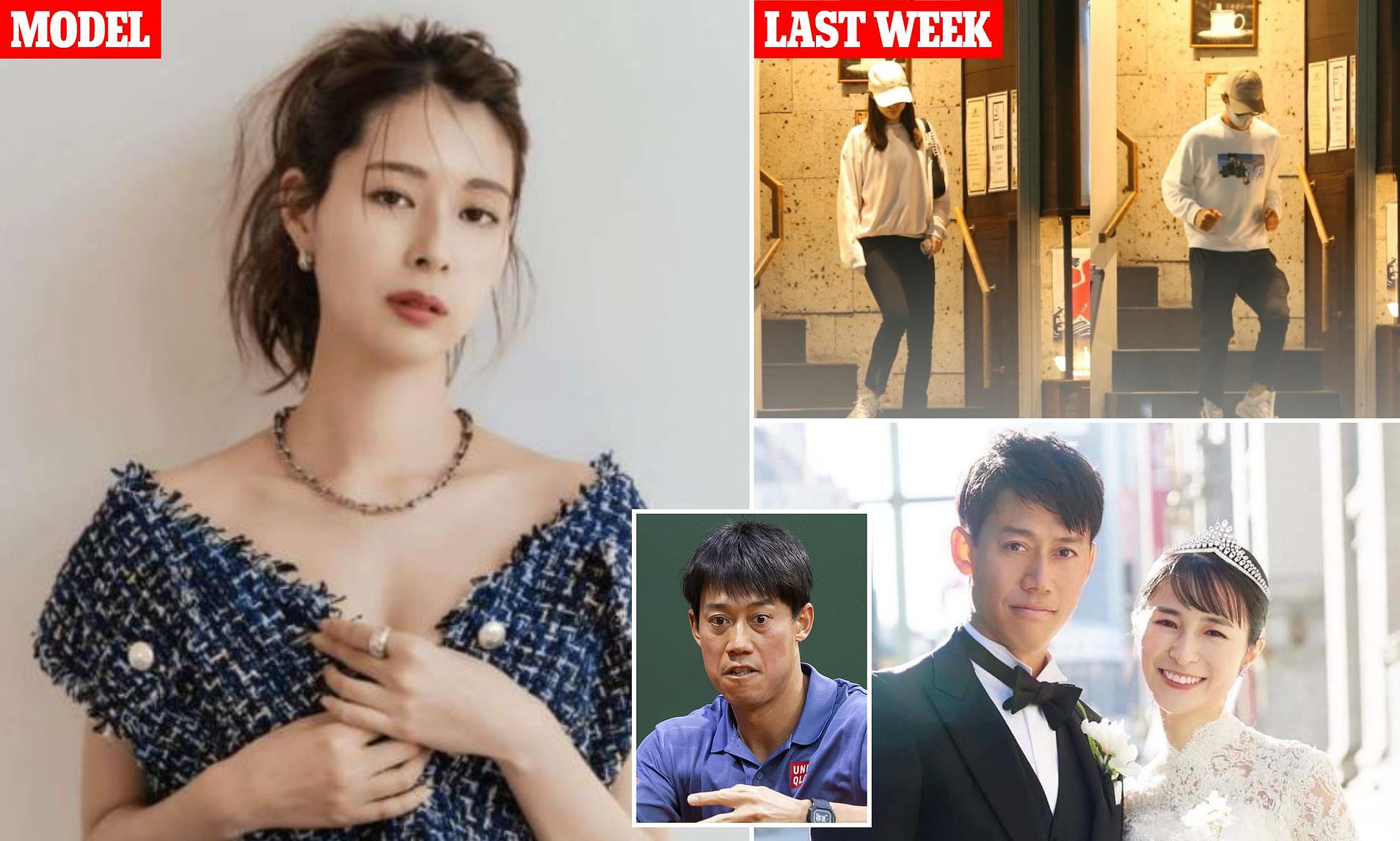 Japanese tennis star caught cheating on his wife of five years with a model issues awkward ...