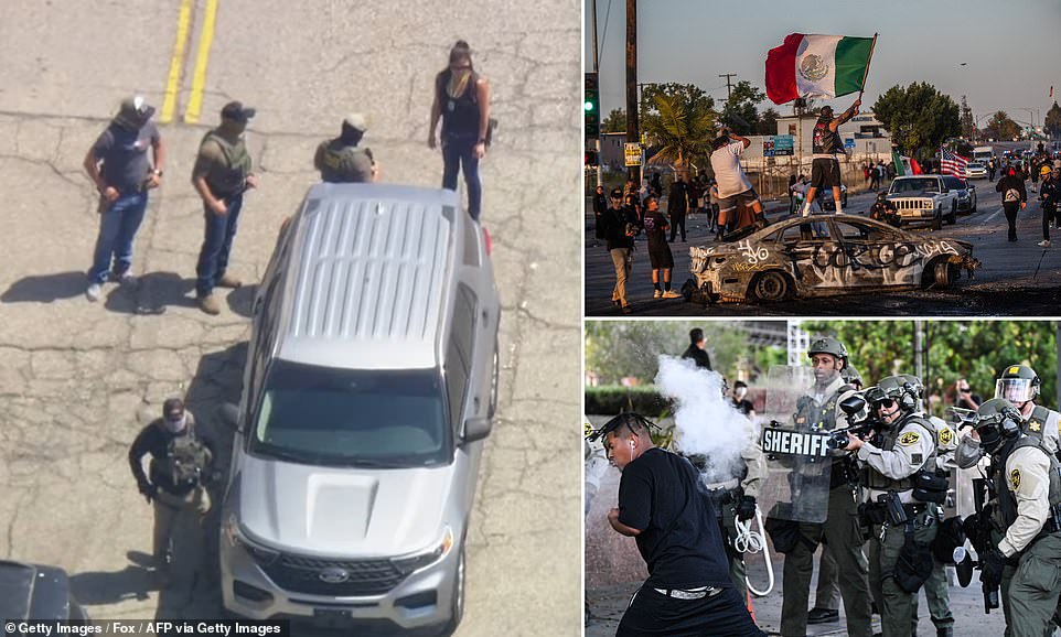 ICE agents descend on Dodger Stadium two weeks after LA riots