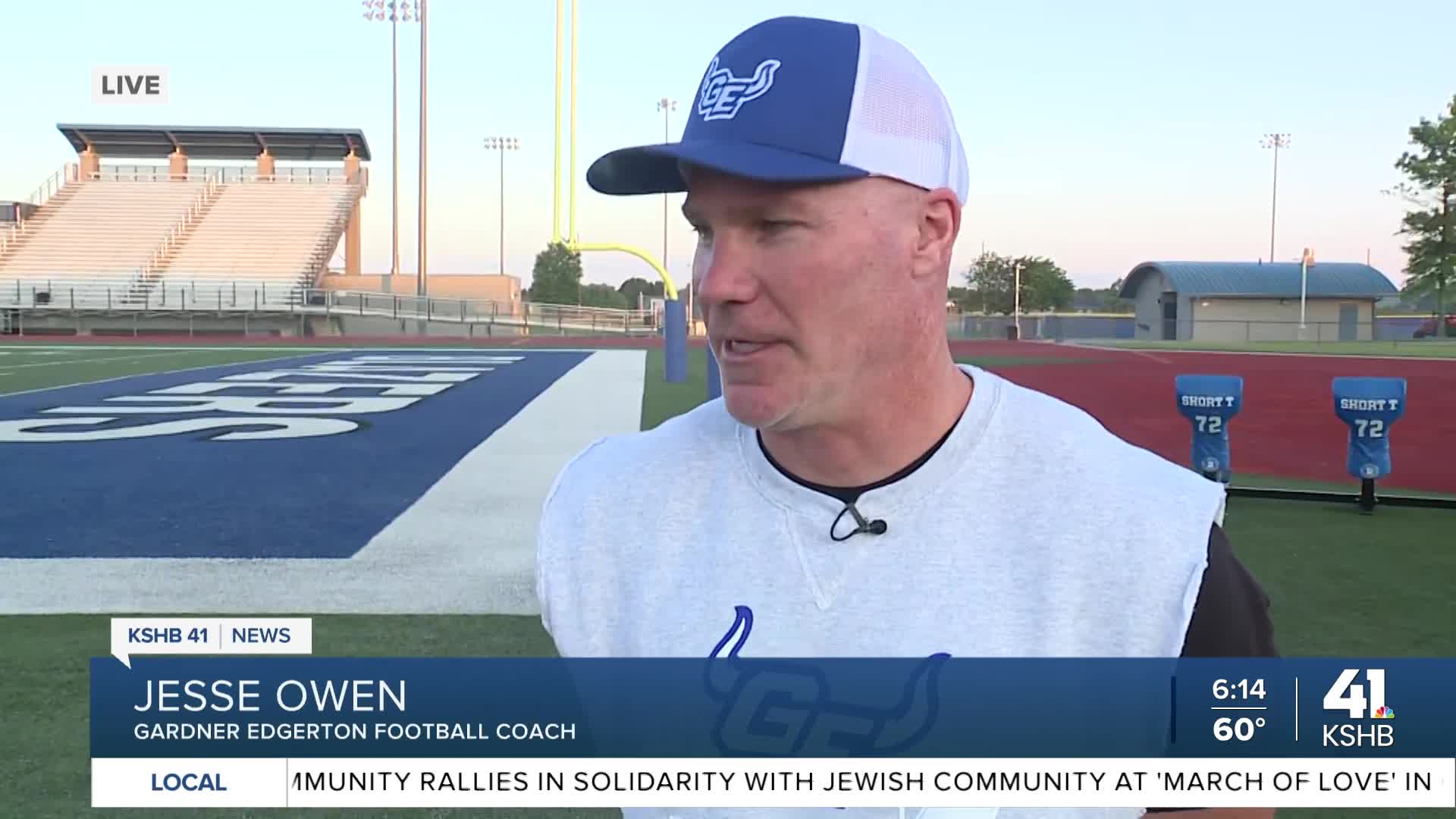 KSHB 41's Daniela Leon chats with Gardner football head coach Jesse Owen