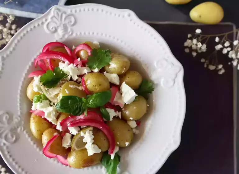 Aardappelen en papillote met citroen en feta