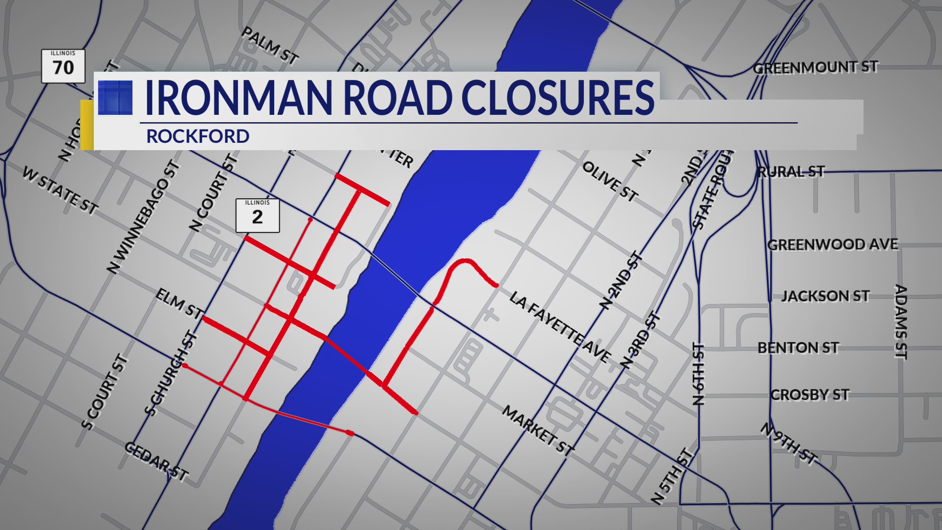 Rockford road closures for Ironman 70.3 triathlon set for June 22