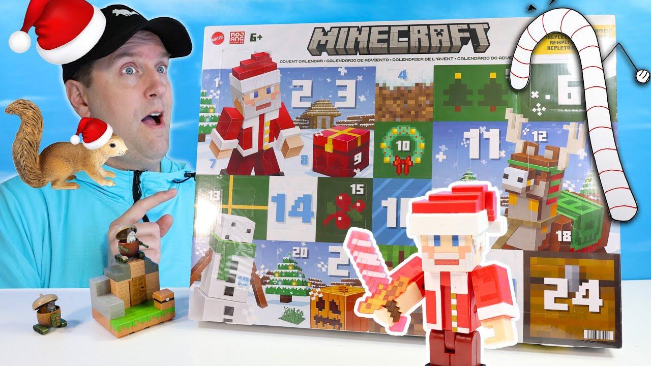 Minecraft Advent Calendar 2024 Mattel Action Figures With Santa Steve!