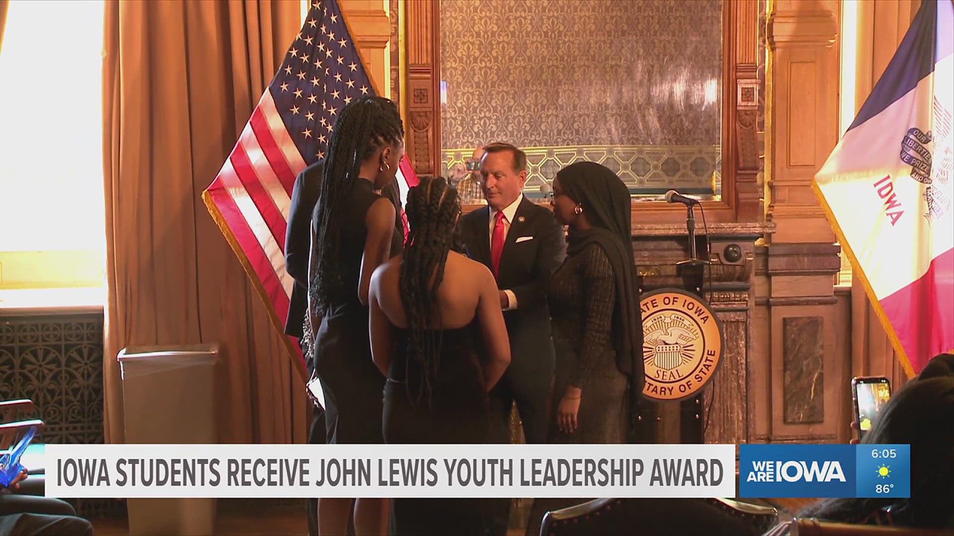 Iowa students receive John Lewis Youth Leadership Award