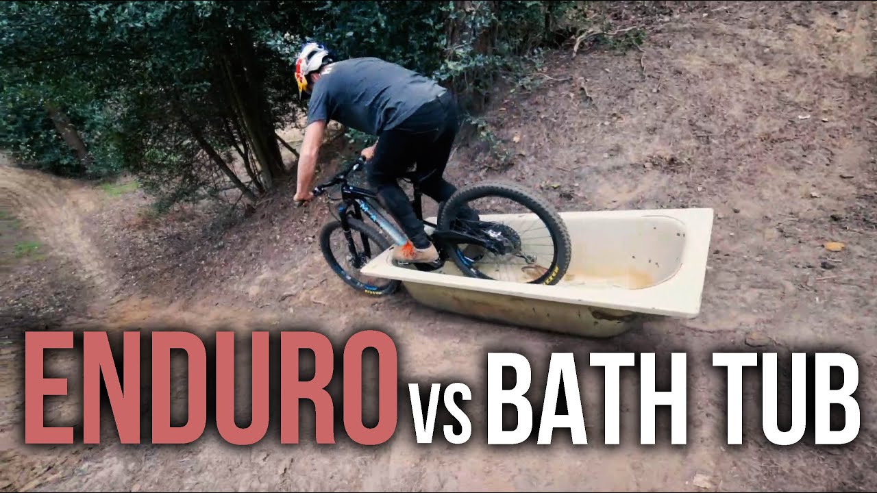 ENDURO BIKE RIDING!! *BATH TUB CHALLENGE 2*