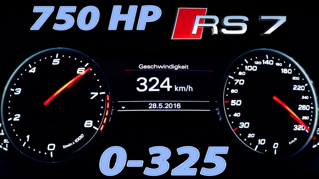 Audi RS7 MF-RS750 – 0–325 km/h Autobahn Acceleration | 750 HP V8 Sound ...
