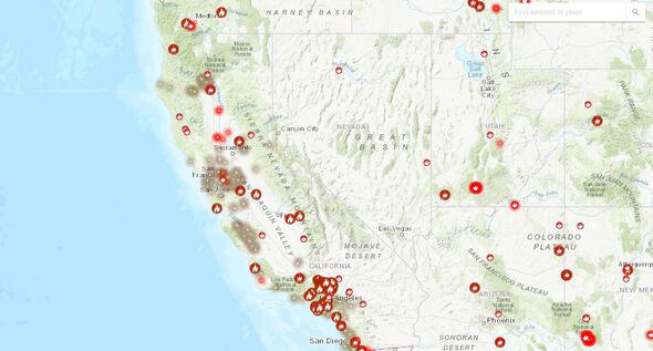 Chilling map shows wildfires burning in California as risk soars and ...
