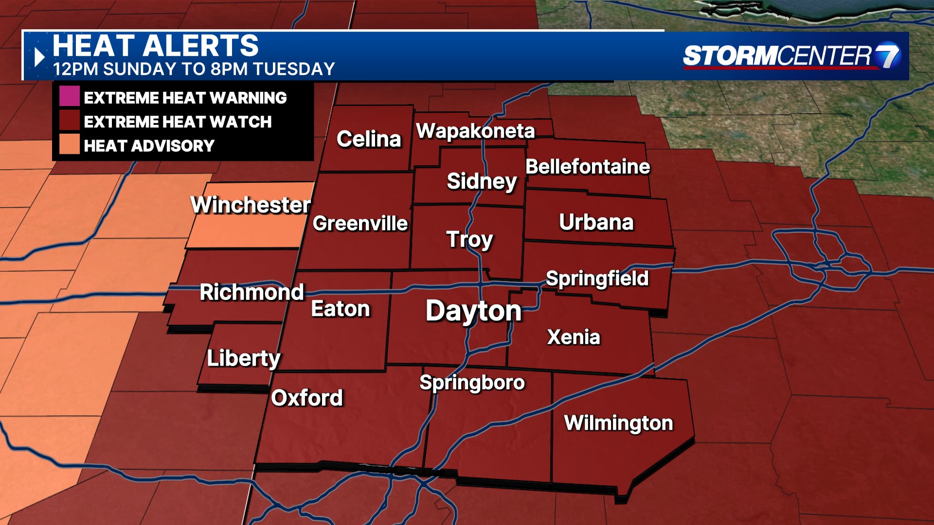 Extreme Heat Watch for much of region ahead of dangerous heat