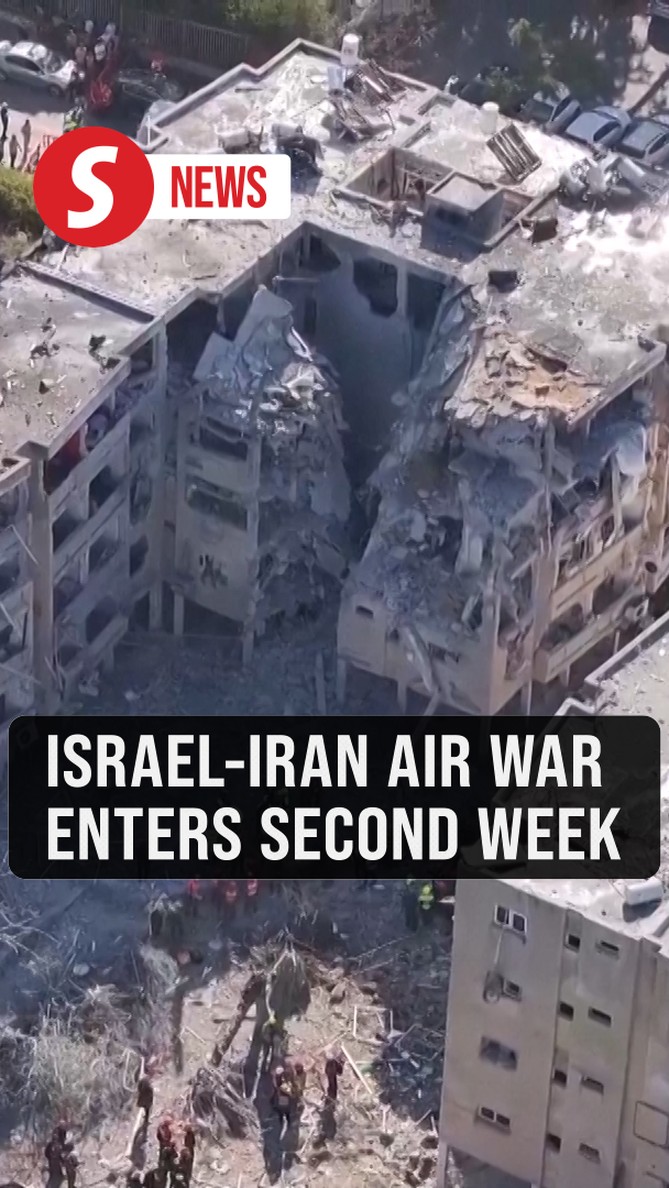 Drone footage shows damages in building in Central Israel