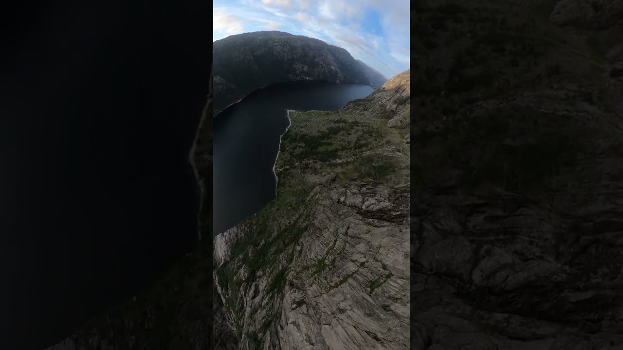 Epic sunset POV Wingsuit BASE jump in Norway