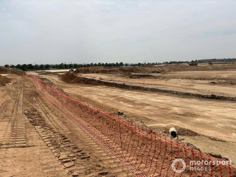 On the ground: Work continues at F1's Madrid circuit