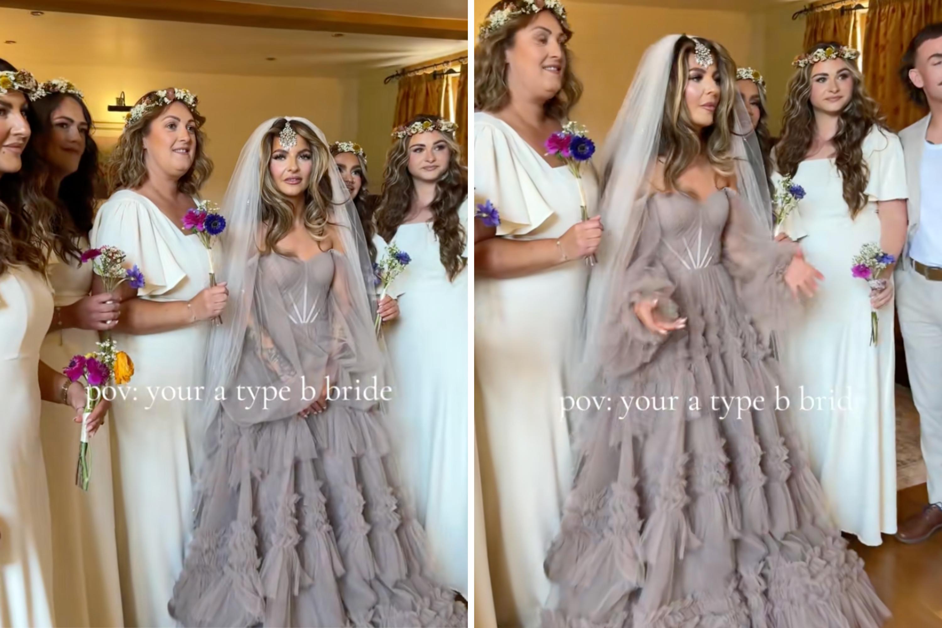 Type B bride's unconventional dress choice stuns: "super different"