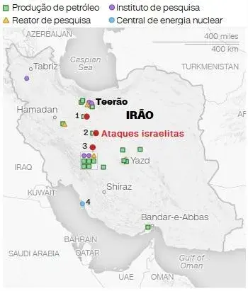 Veja os ataques aéreos entre Israel e o Irão em mapas e imagens de satélite