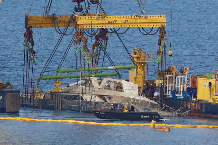 British superyacht resurfaces for first time since tragic sinking