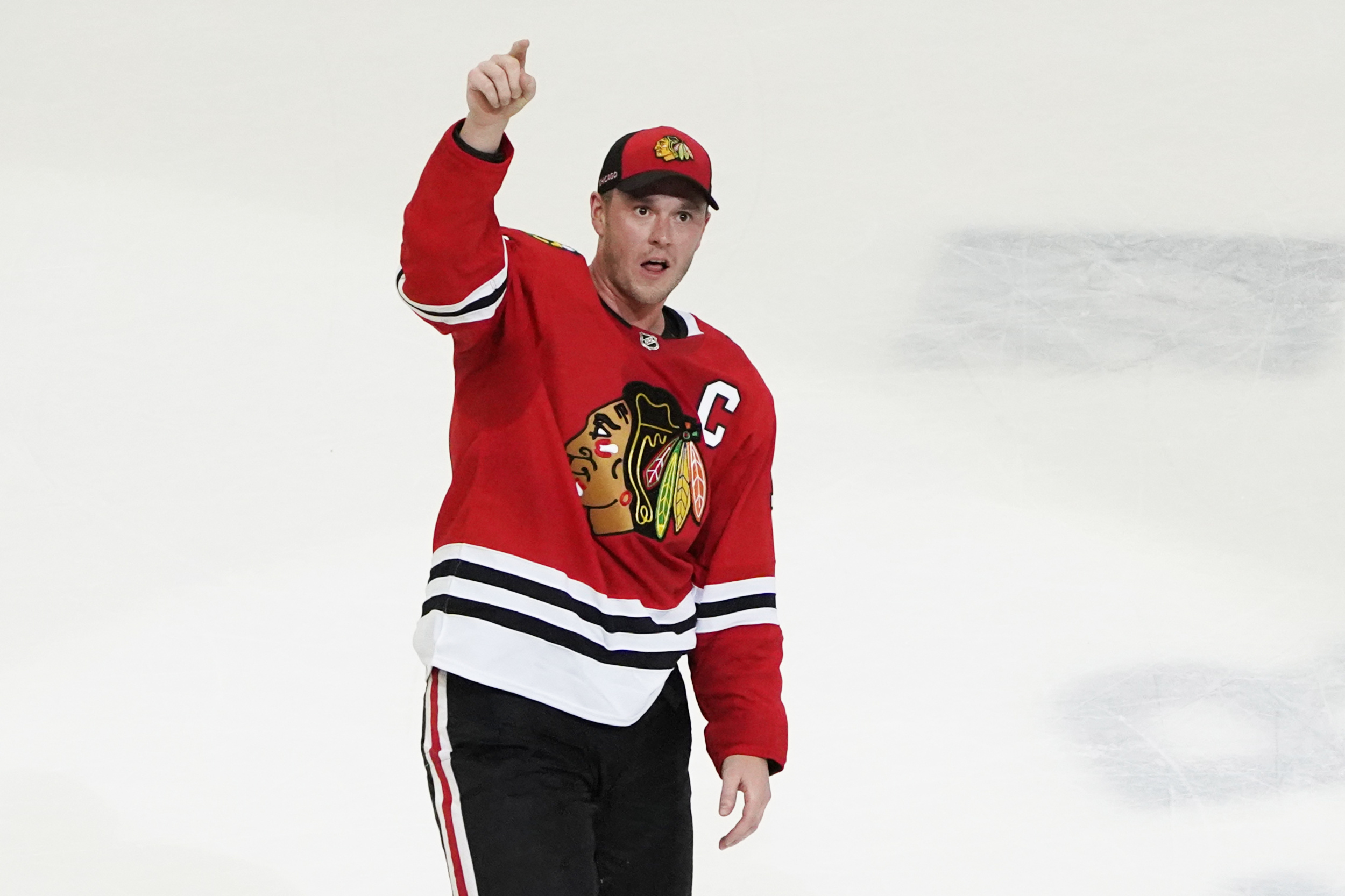 Jonathan Toews Signing Contract with the Winnipeg Jets
