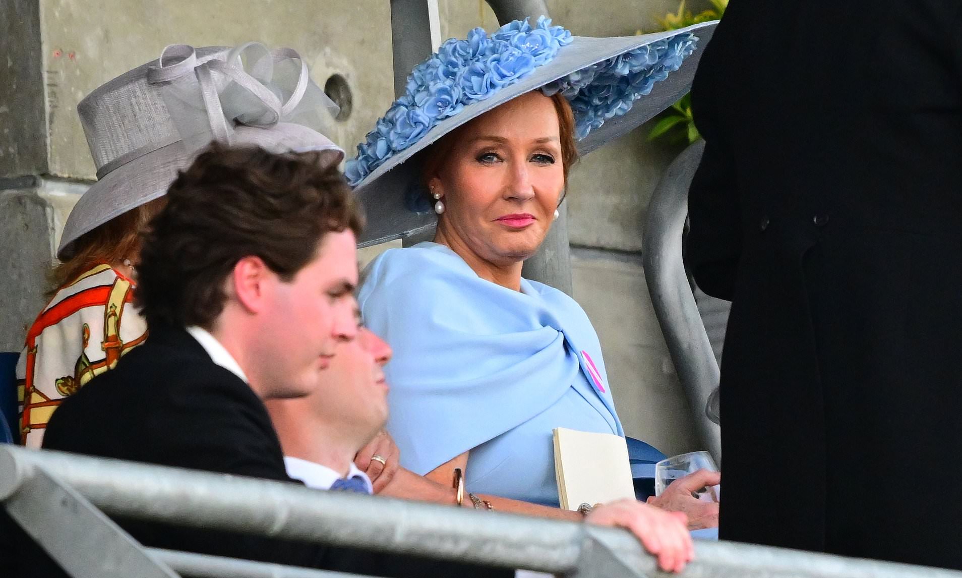JK Rowling makes rare public appearance at Ascot with doctor husband ...
