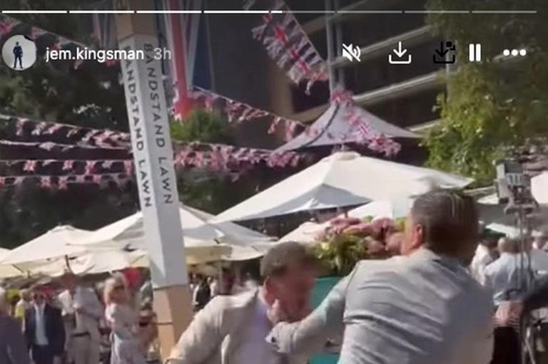 Royal Ascot brawl as suited and booted racegoers fight in front of ...
