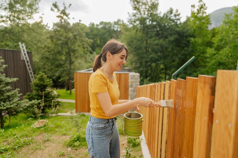 Woman shares 'genius' 50c hack to paint garden fence without brushes or ...