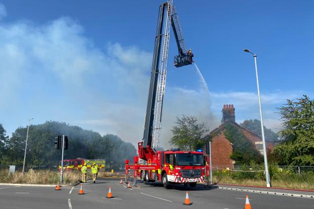 Derelict farmhouse by Sainsbury's devastated by flames