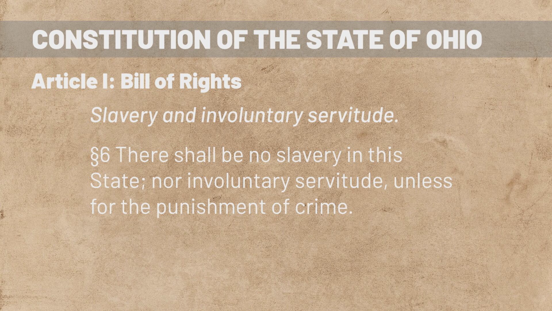 Ohio lawmakers hope to remove slavery from state’s constitution