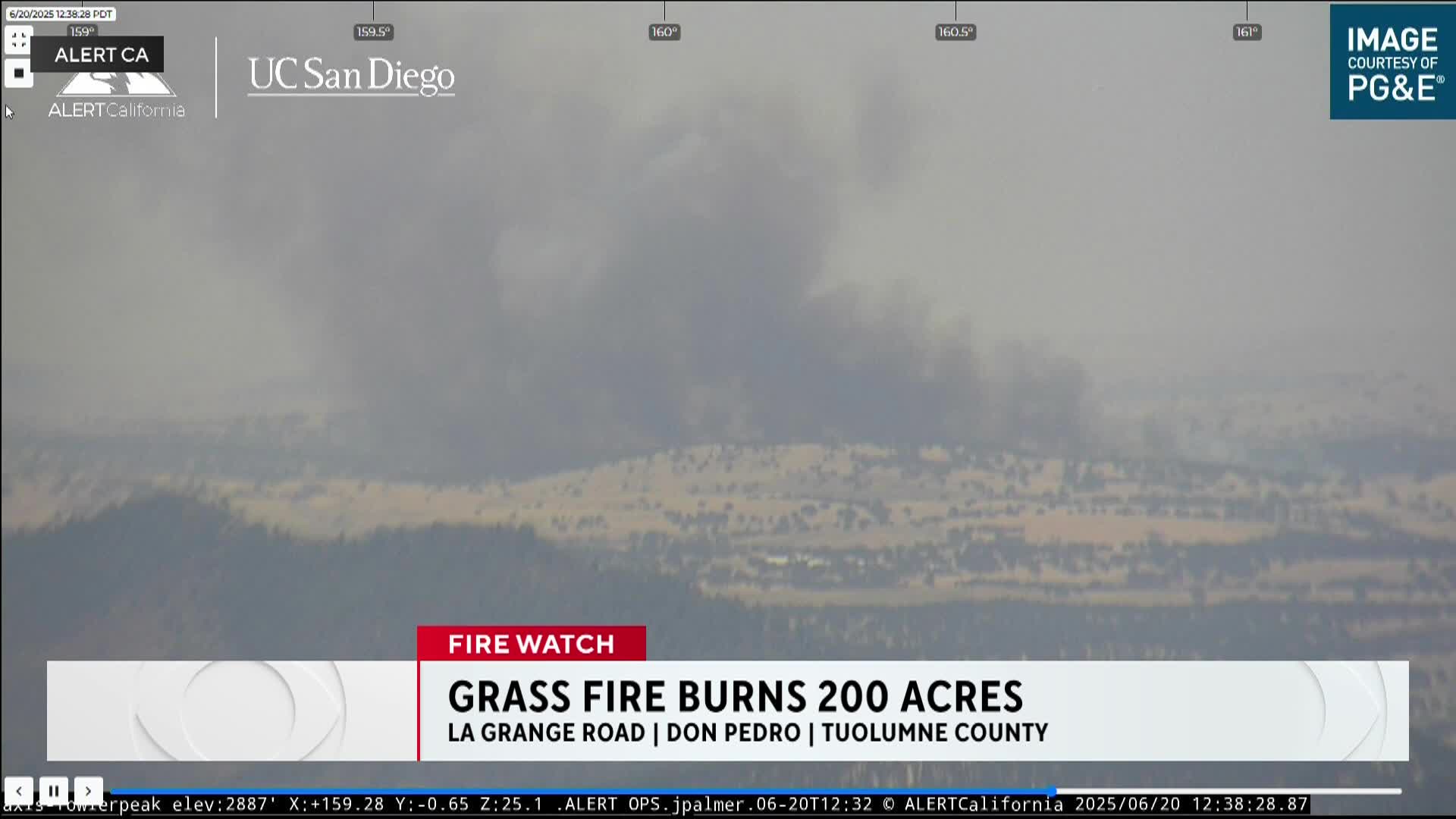 Camino Fire grows to 200 acres in Tuolumne County