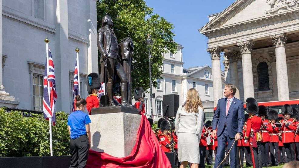 Restored George Washington statue unveiled in London’s Trafalgar Square ...