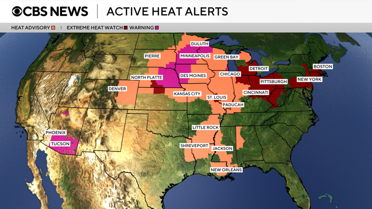 Maps show forecast for looming heat wave