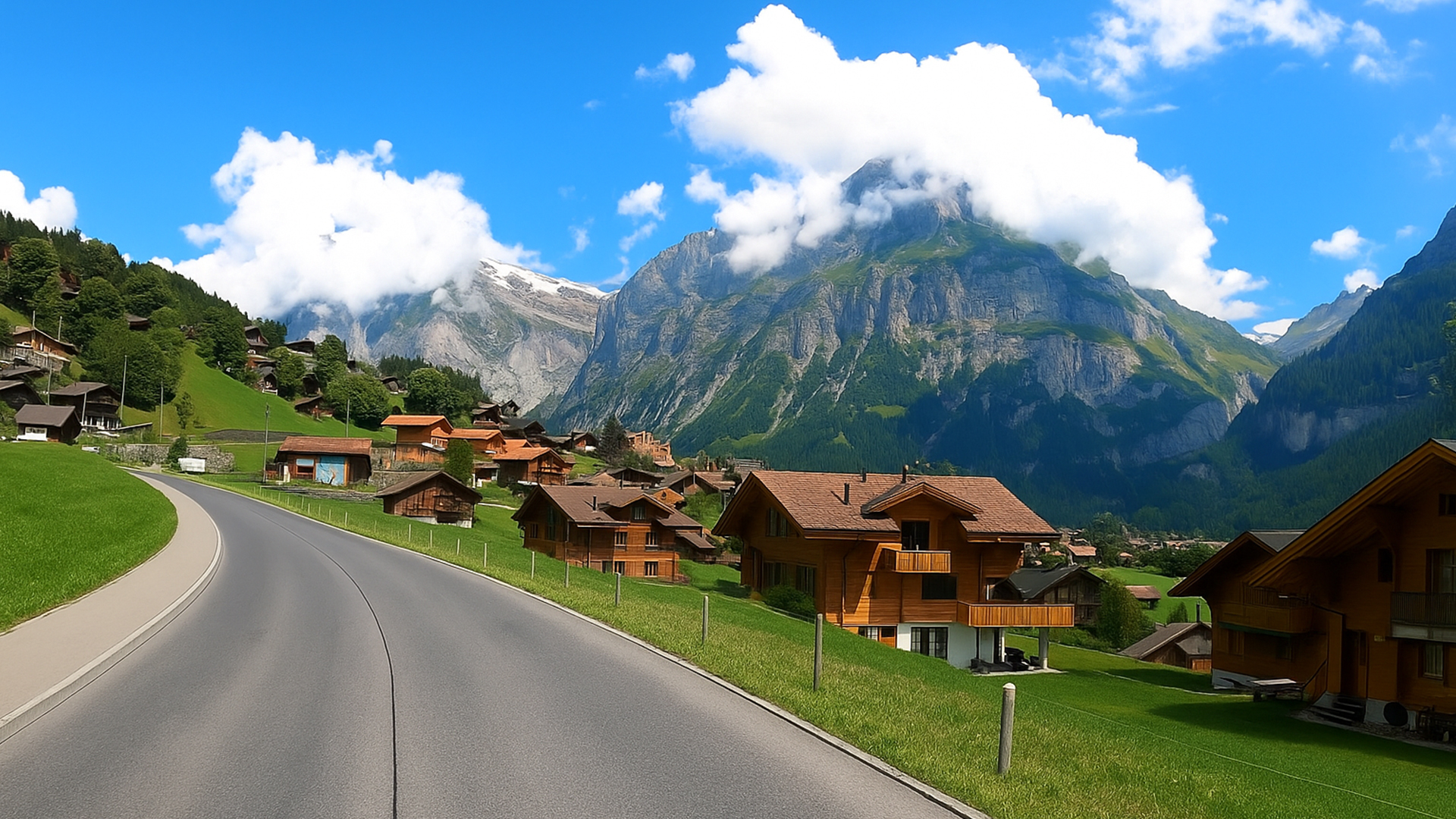 Alpine Drive in 4K: Lauterbrunnen to Grindelwald, Switzerland