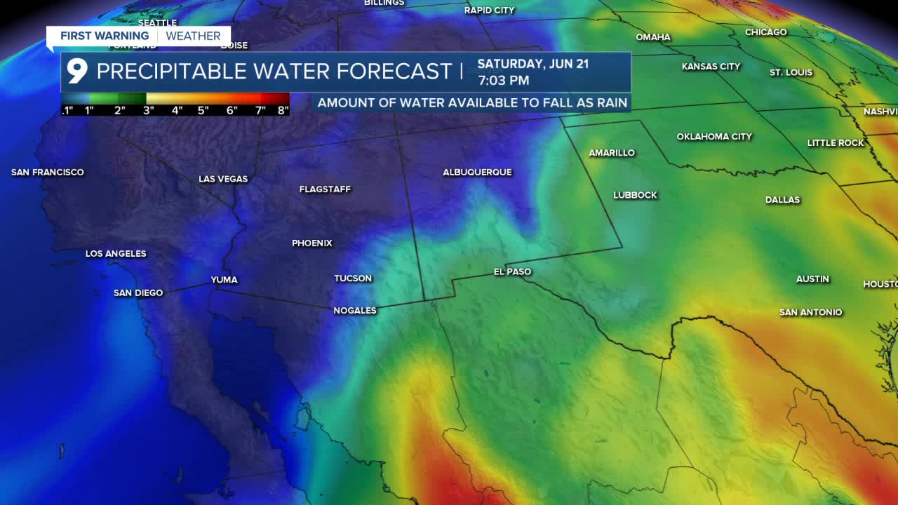 Monsoon moisture is on the way