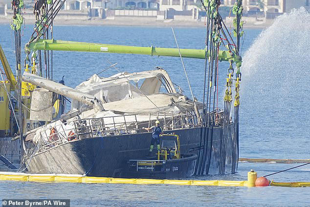 Bayesian emerges from the waves: Damage seen on £30m sunk superyacht ...