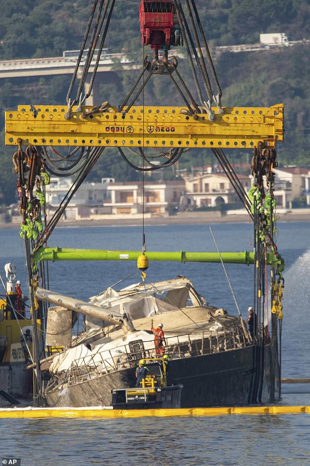 Bayesian emerges from the waves: Damage seen on £30m sunk superyacht ...