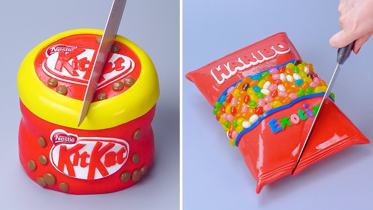 How to Make Satisfying Candy Illusion Cakes 🍫 | DIY KitKat Jar & Haribo ...