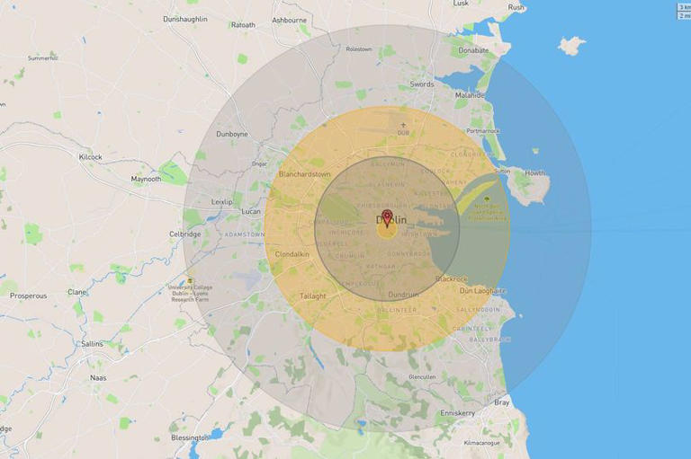 Chilling map shows catastrophic damage nuclear attack would inflict on ...