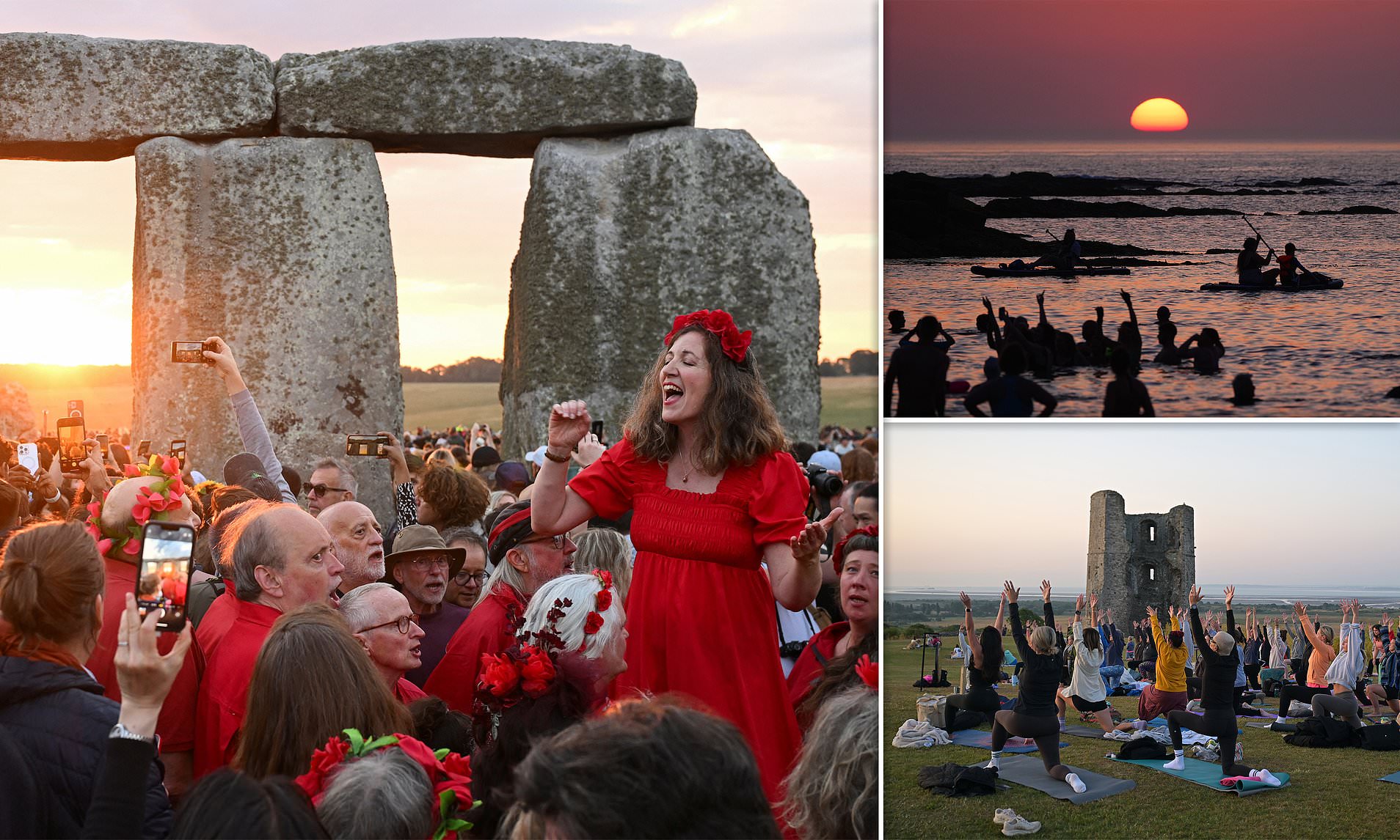 Crowds cheer the rising sun at Stonehenge as hot weather attracts ...