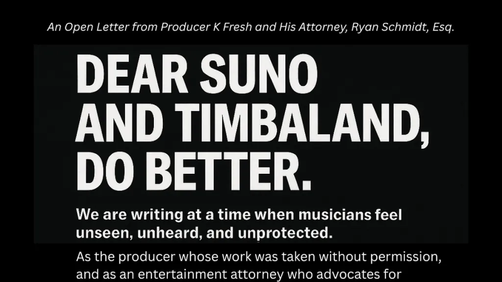 K Fresh and Attorney Pen Open Letter to Timbaland and Suno Over Music ...