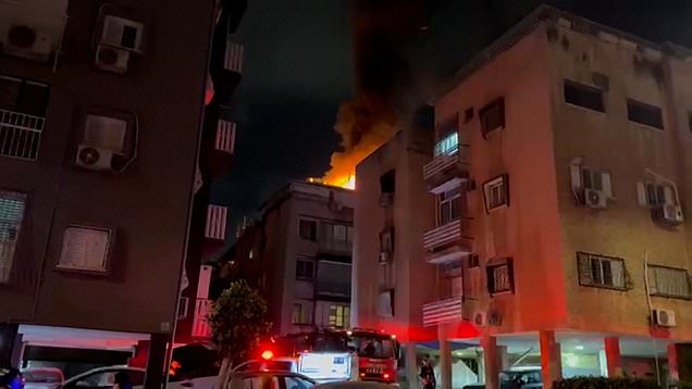 Fire rages in Israeli building after Iranian missile strikes