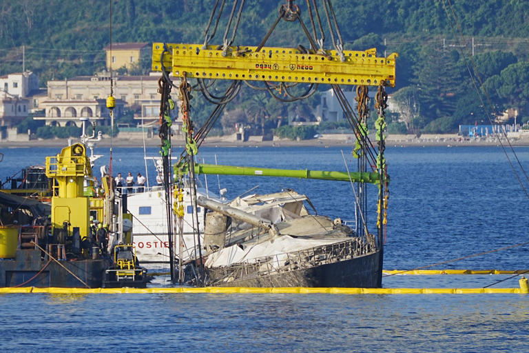 What caused the Bayesian to sink? Superyacht raised from seabed 10 ...