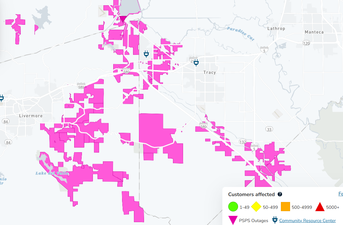 PG&E shutoffs map: More power outages possible through Sunday in 16 ...