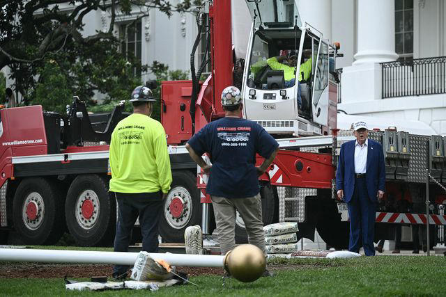 New Photos Show Latest as White House Rose Garden Is Bulldozed, Paved ...