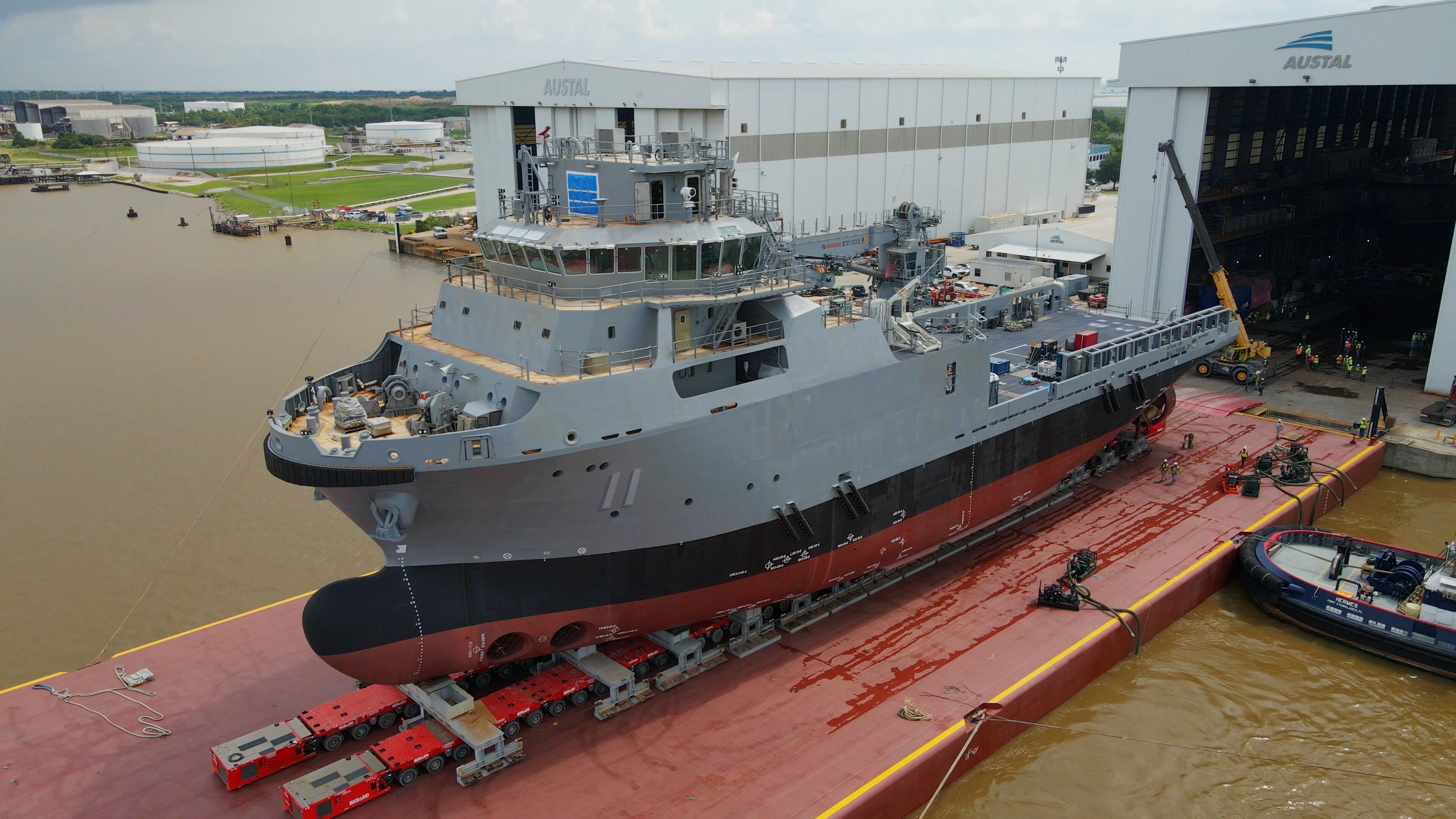 Austal USA launches first steel ship