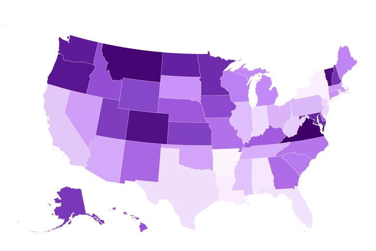 Map shows most patriotic states