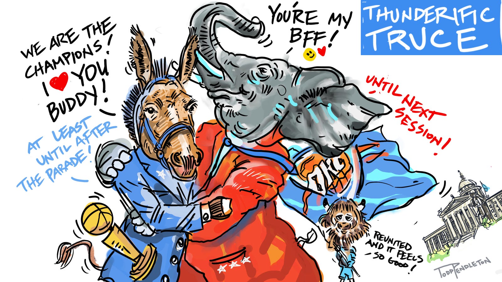Nothing like an NBA title to bring political foes together | Cartoon