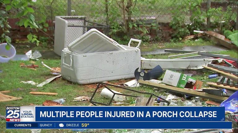 9 people hospitalized, 1 with life threatening injuries, after porch ...