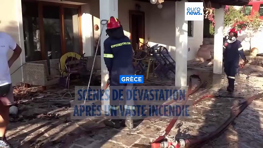 Grèce : scènes de dévastation après un vaste incendie dans la région de ...