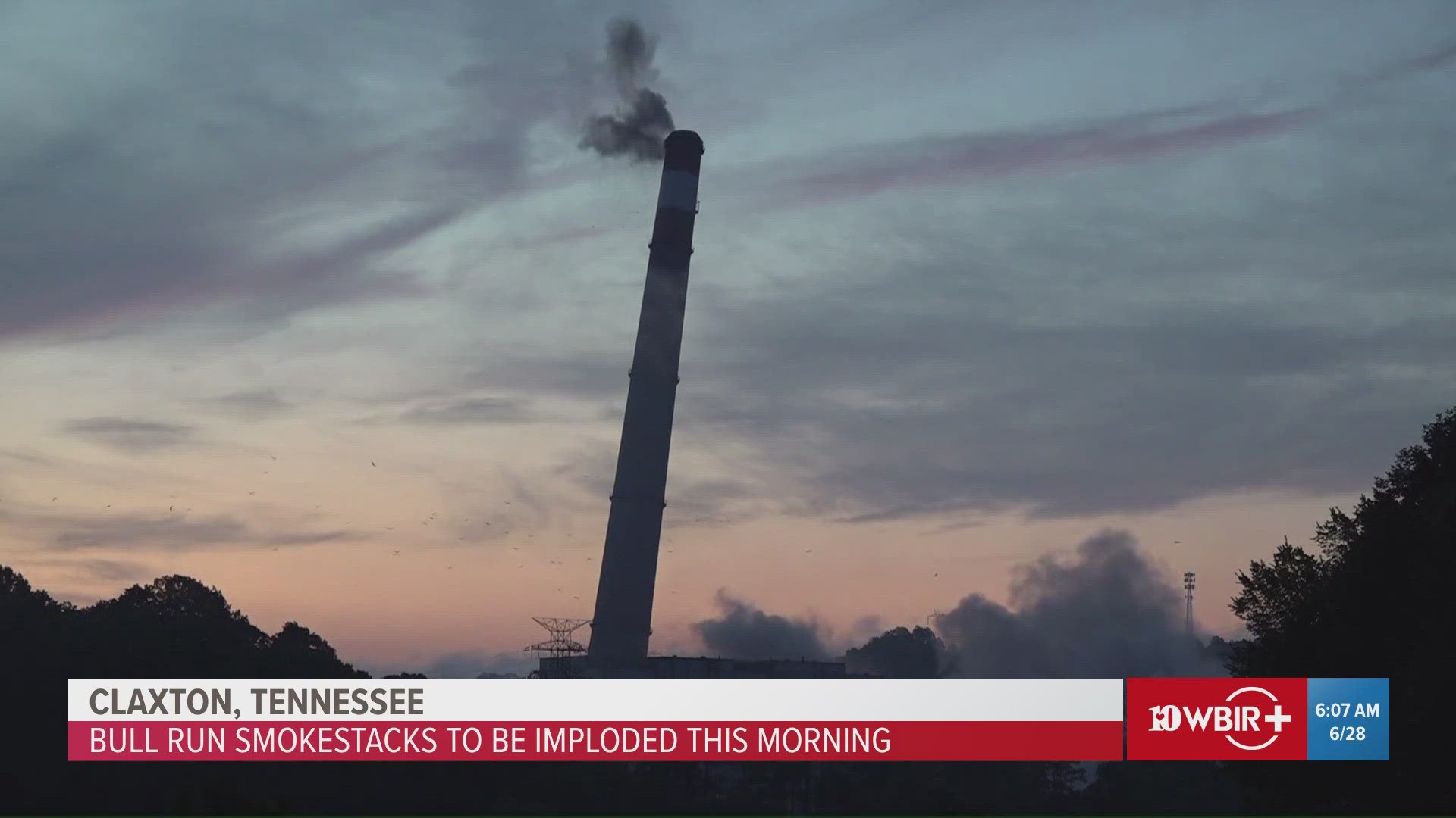 WATCH: TVA demolishes first set of Bull Run smokestacks in Claxton